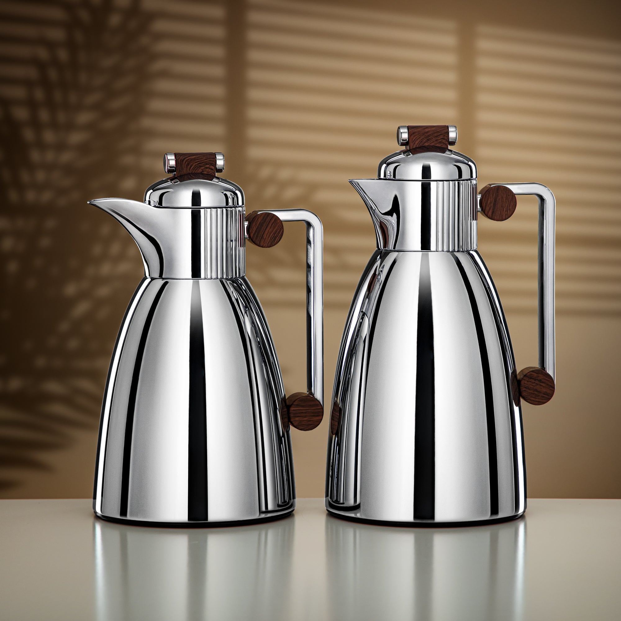 Almarjan Vacuum Flask Set 2 Pieces 0.7 Liter & 1 Liter Silver & Dark ...