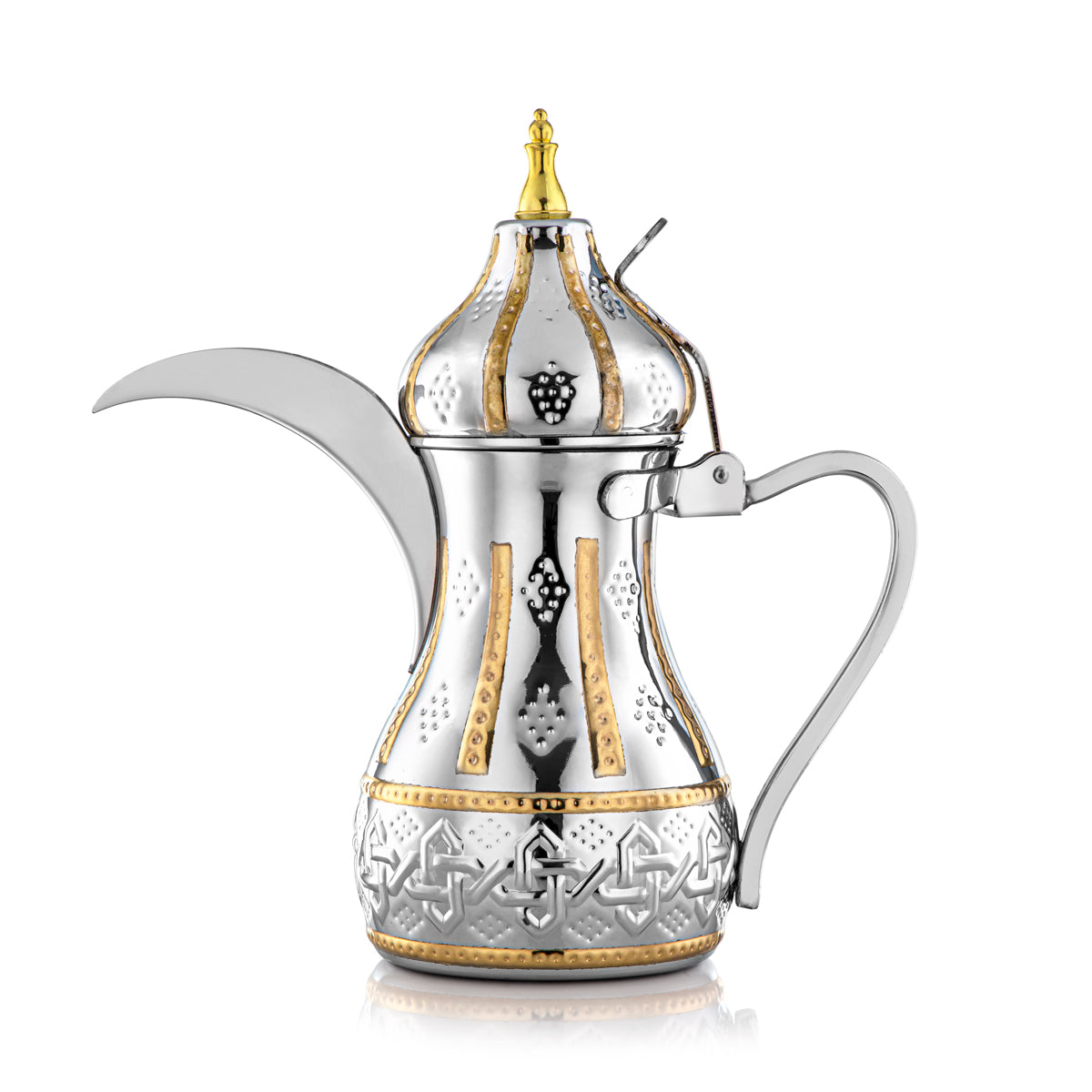Almarjan 1.5 Liter Sahara Collection Stainless Steel Dallah Silver & G
